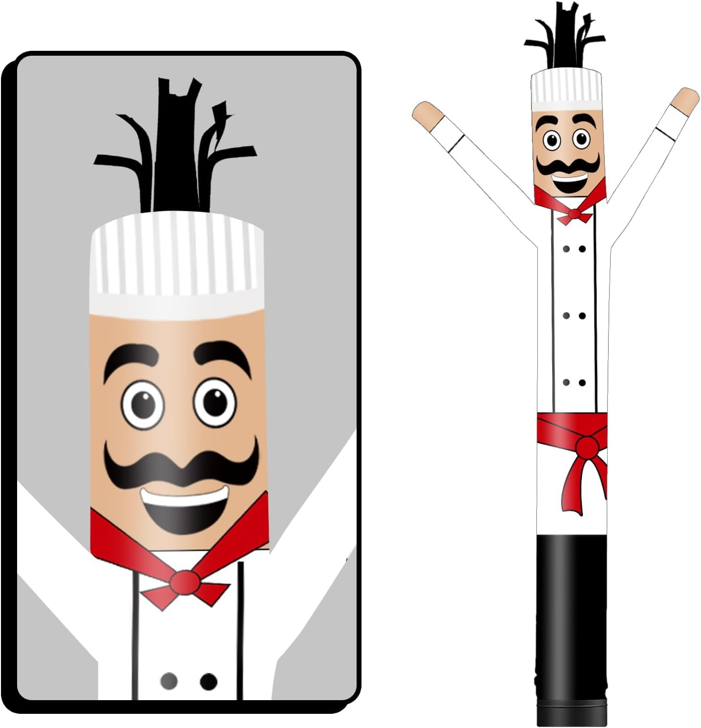 15FT Tall Chef Inflatable Tube Man (18''Diameter) Wacky Wavy Dancing ...