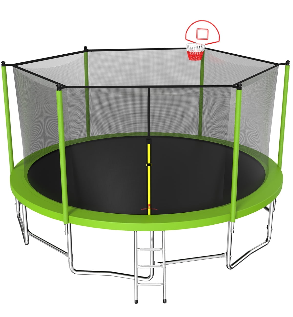 15FT Trampoline with Basketball Hoop, New Upgraded Outdoor Trampoline ...