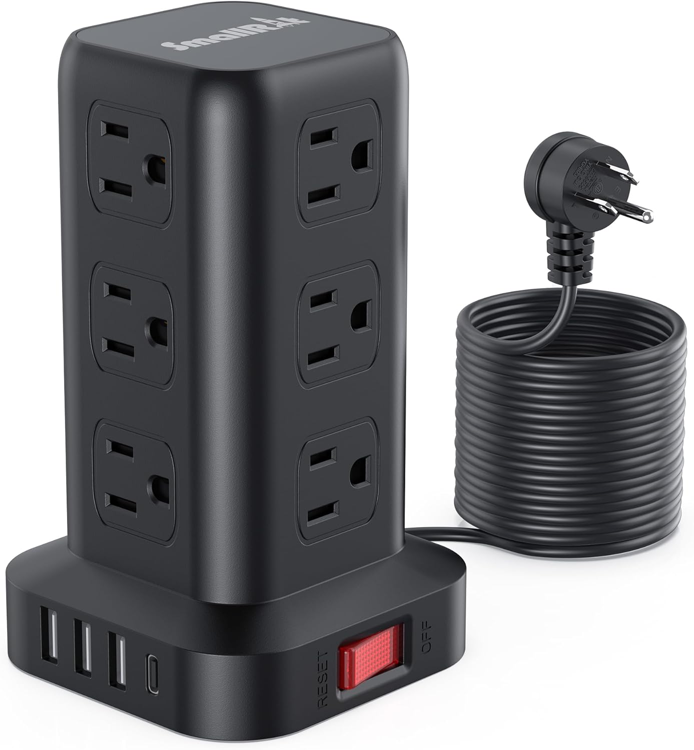 15FT USB C Power Strip Surge Protector Tower, Mini Power Strip Tower ...