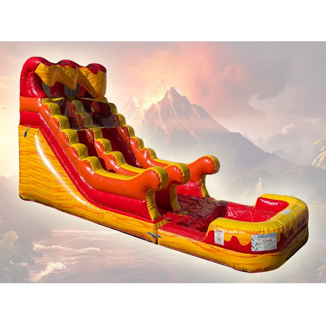 Jingo Jump Inflatable 15FT Volcano Water Slide, Durable PVC, 600 lb ...