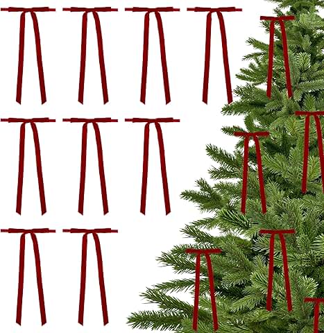 15FT Wine Velvet Bow Ribbon Christmas Decorations Long Tail Bow, Wreath ...