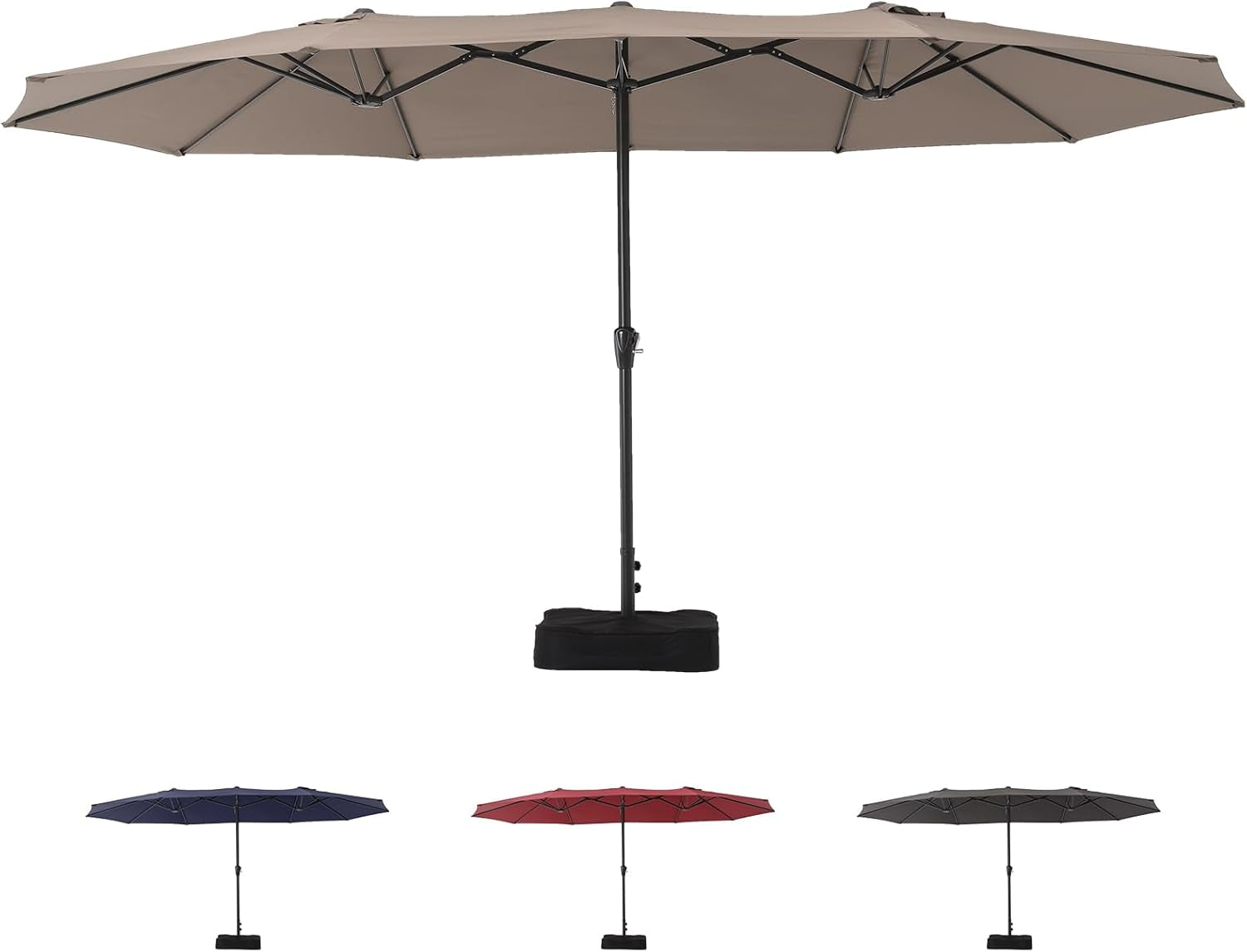 15FTx9FT Large Patio Umbrellas,Patio Double-Sided Umbrella With Base ...