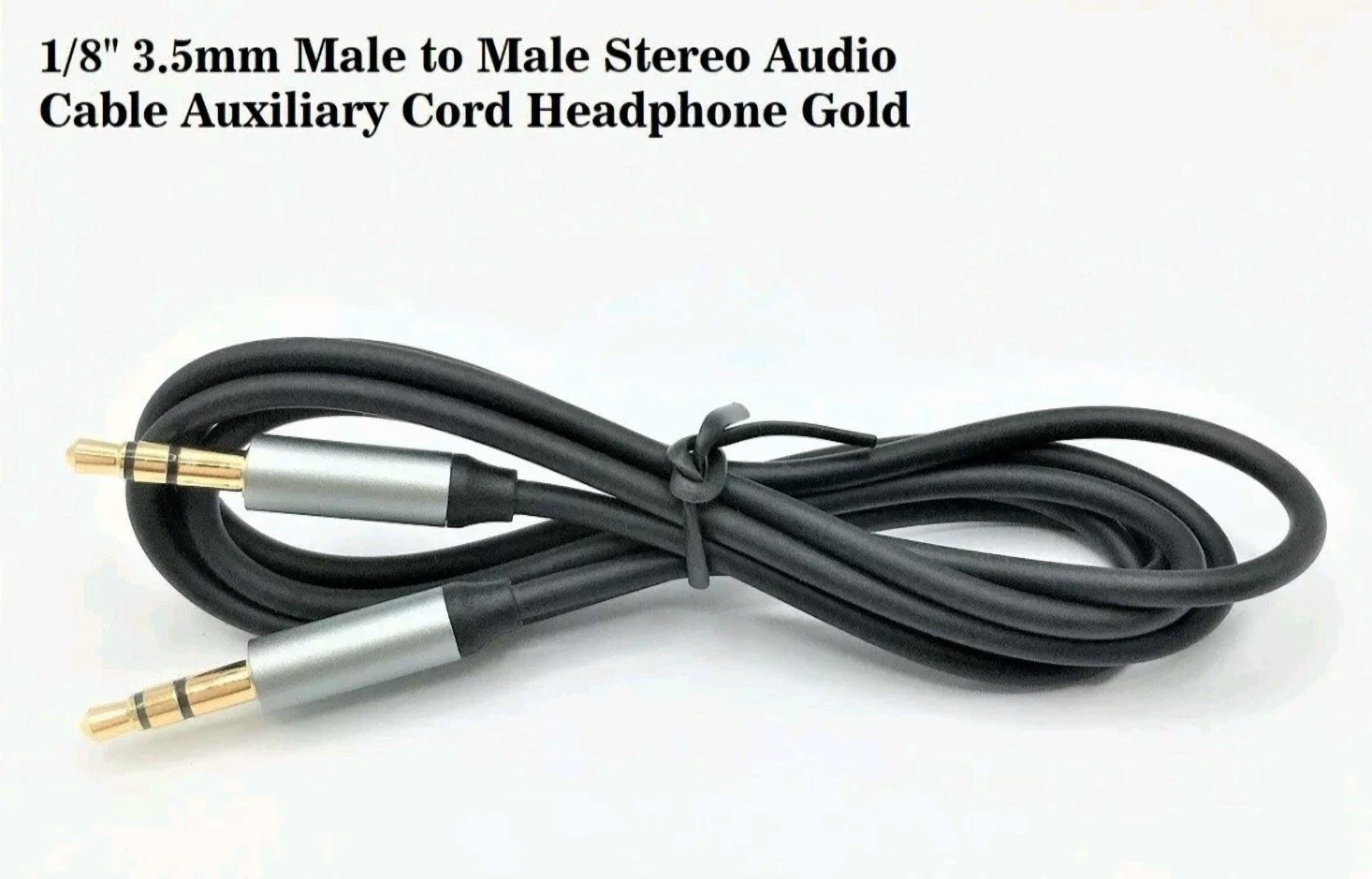 15Ft Auxiliary Aux 3.5Mm Male To Male Stereo Audio Cable Cord Gold Plug ...