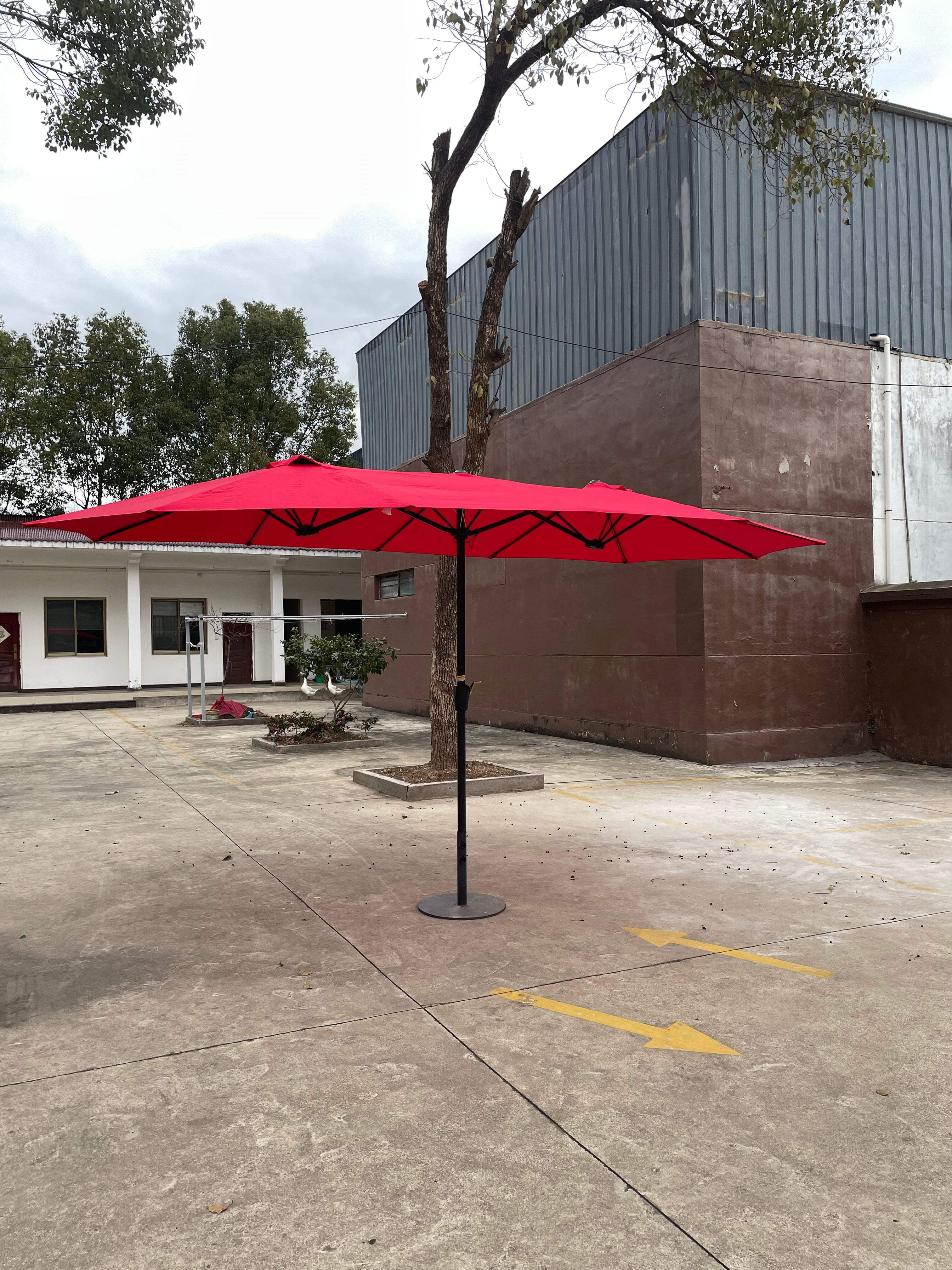 15Ftx9Ftdouble Sided Patio Umbrella Outdoor Market Table Garden Extra ...