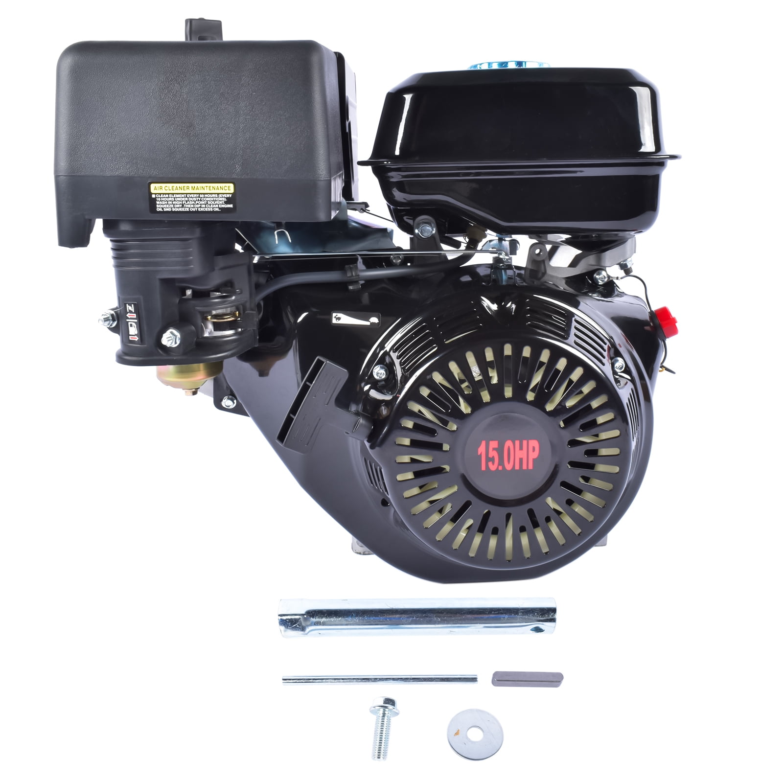 15HP 420cc Gas Engine, Horizontal Shaft 4 Stroke OHV Gas Motor, Shaft 1" (25mm) Diameter, Go ...