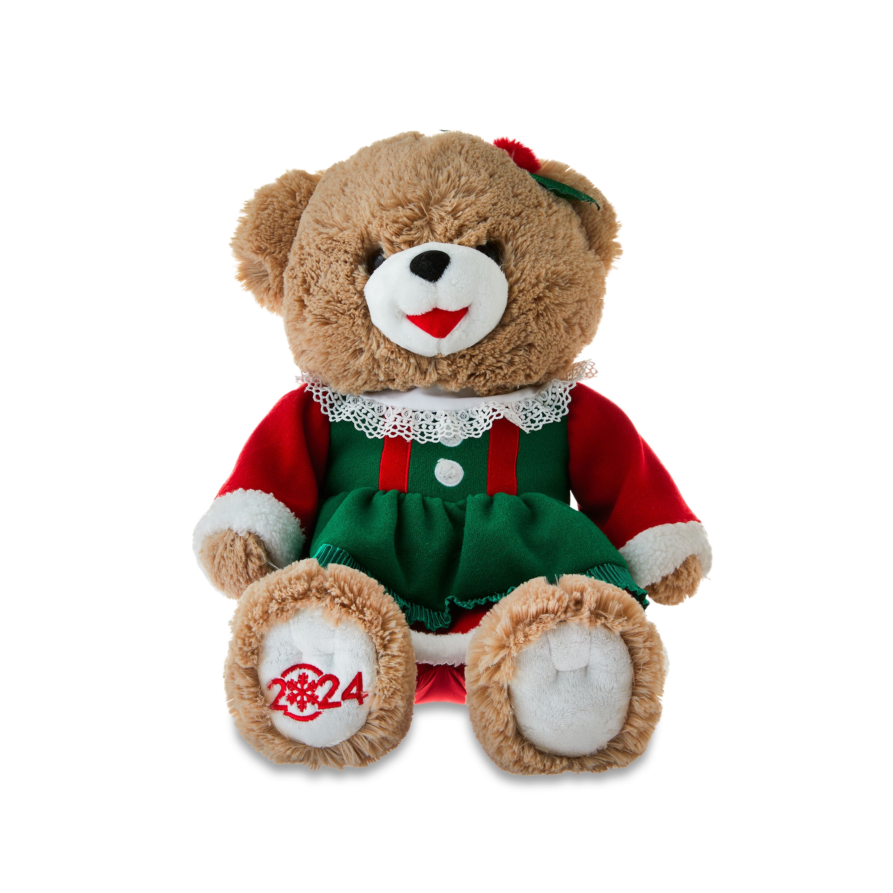15In Holiday Time Snowflake Teddy Tan and Red Girl - Walmart.com