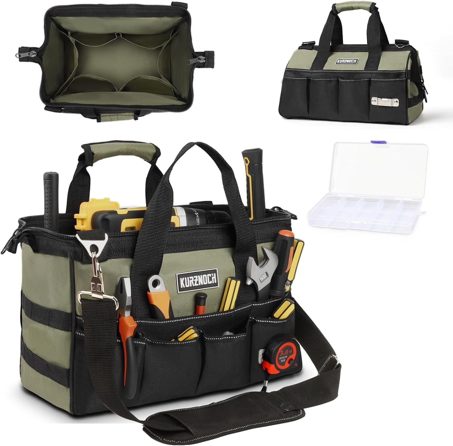 15Inch Heavy Duty Tool Bag with 16-Pocket Organizer Storage Portable ...