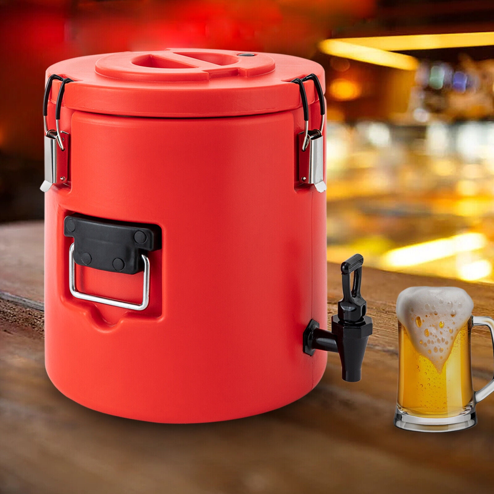 Stainless Steel Drink Cooler 6.6 Gal Stainless Steel Beverage Dispenser ...