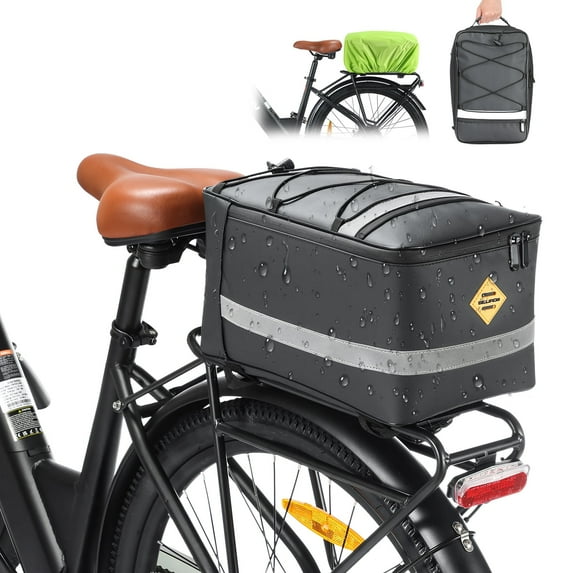15L Waterproof Bike Pannier - Quick Release Rear Rack Bag for Commuting ...