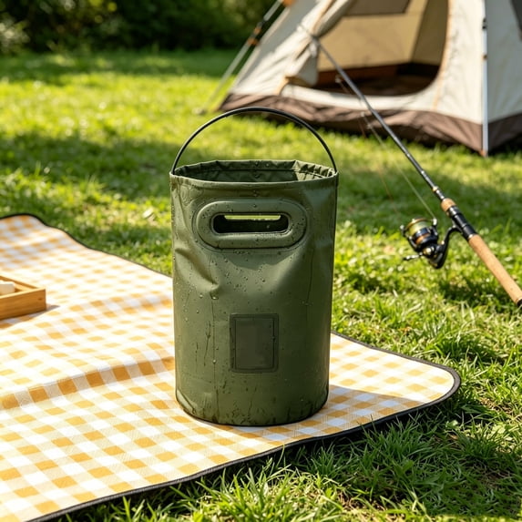 15L Waterproof Collapsible Foldable Bucket with Handle, Portable ...