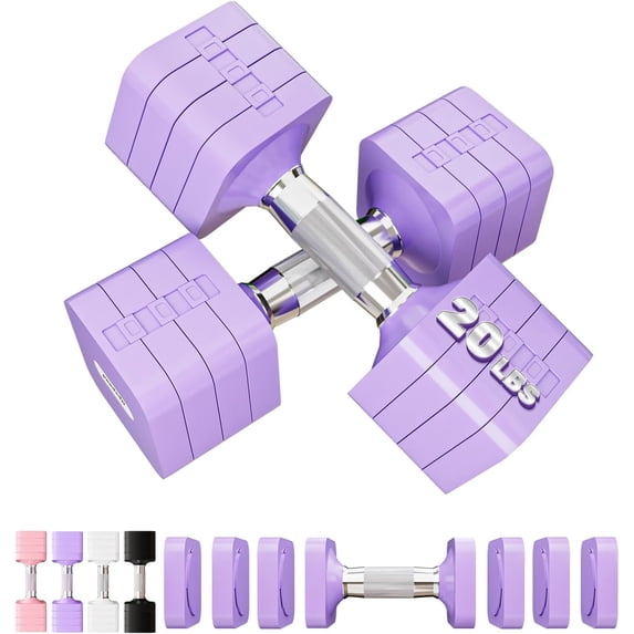 15LB 20LB 30LB 40LB 50LB Adjustable Dumbbell Set Free Weights Dumbbells ...