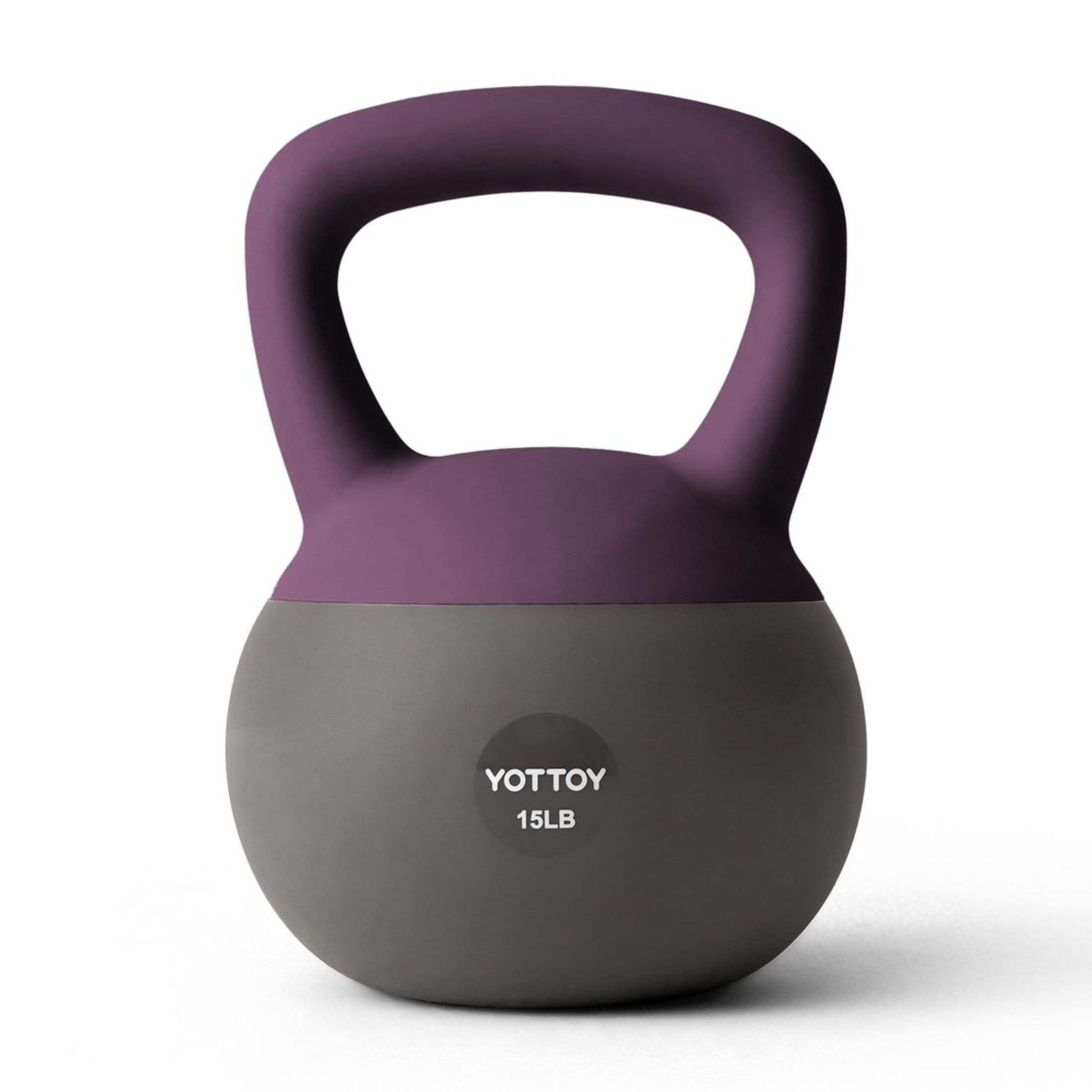 15LB Purple YOTTOY Soft Kettlebell — Cushioned Base, Wide Non-Slip ...