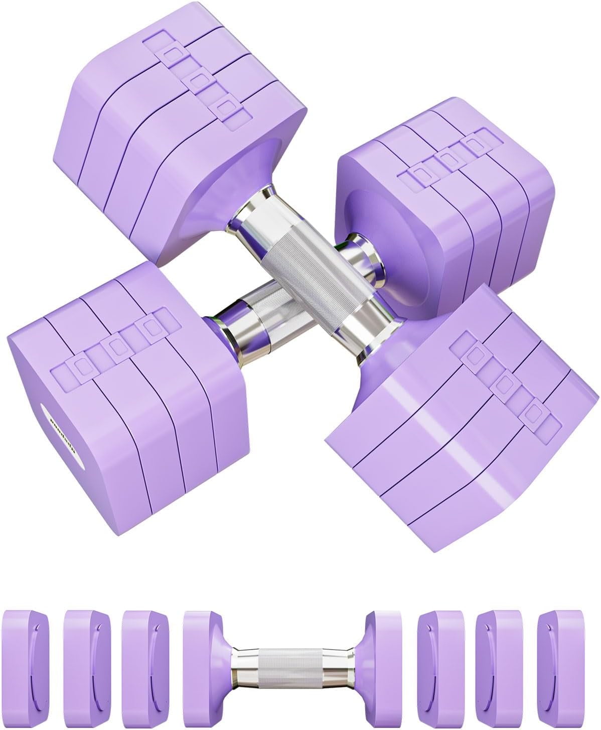 15LBS 20LBS Adjustable Dumbbell Set, 4 in 1 Free Weights Dumbbells Set ...