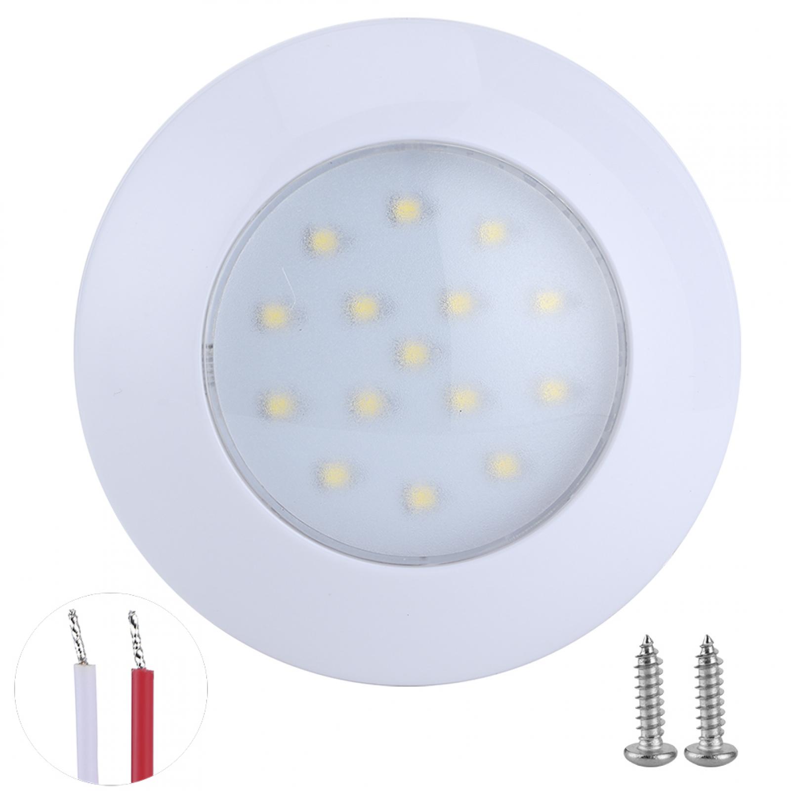 15LED Round Dome Light IP67 5000?6000K 3W 300LM Car Roof Lamp Interior ...