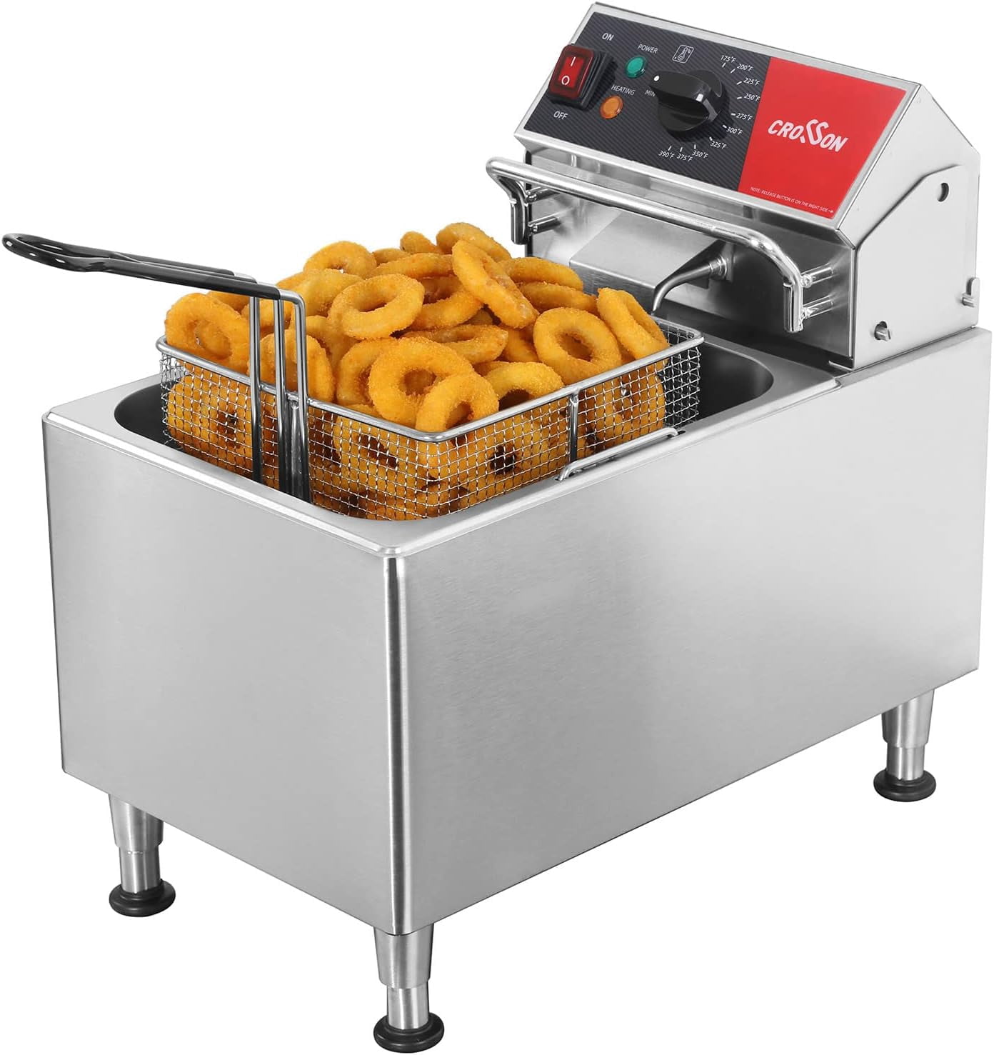 15Lbs Electric Deep Fryer with No-Assembling-Needed Solid Basket,Lid ...
