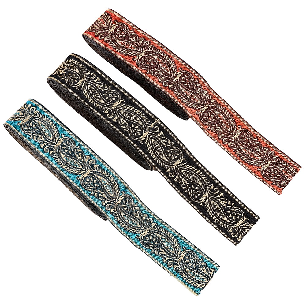 15M 3 Styles Ethnic Style Embroidery Polyester Ribbons Garment ...