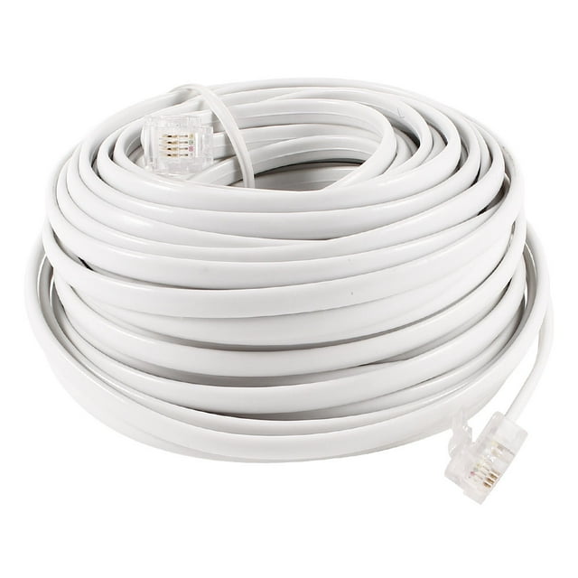 15M 49ft RJ11 6P4C Modular Telephone Phone Cables Wire White - Walmart.com