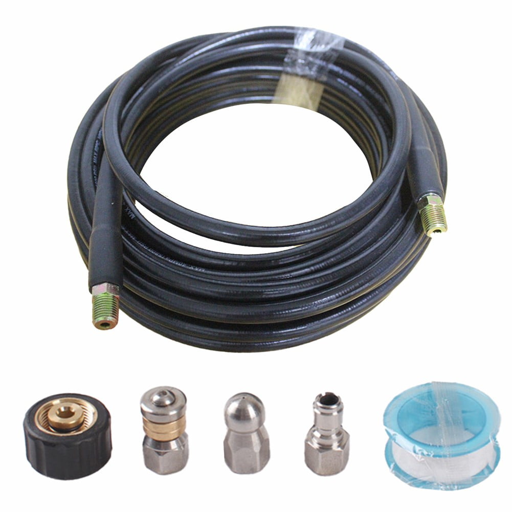 15M High Sewer Jetter Kit Pressure Washer Drain Cleaner Hose Rotating ...