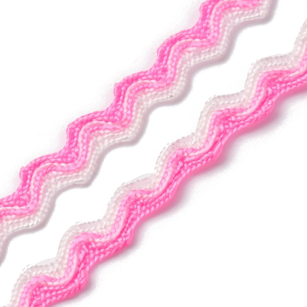 15M Polyester Wavy Fringe Trim Ribbon Two Tone Wave Bending Lace Trim ...