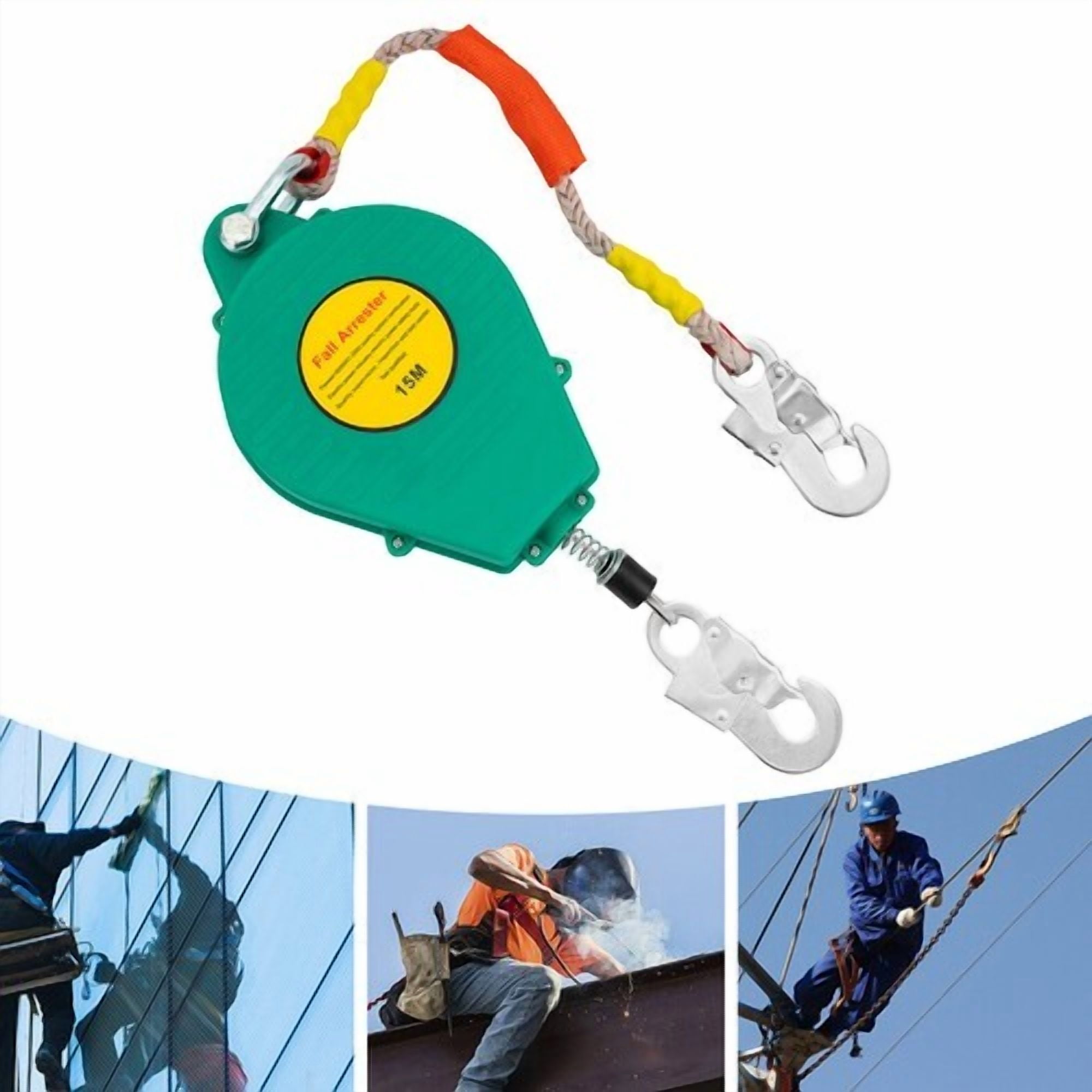 15M Self Retracting Lifeline Lanyard Fall Arrester Fall Protection w ...