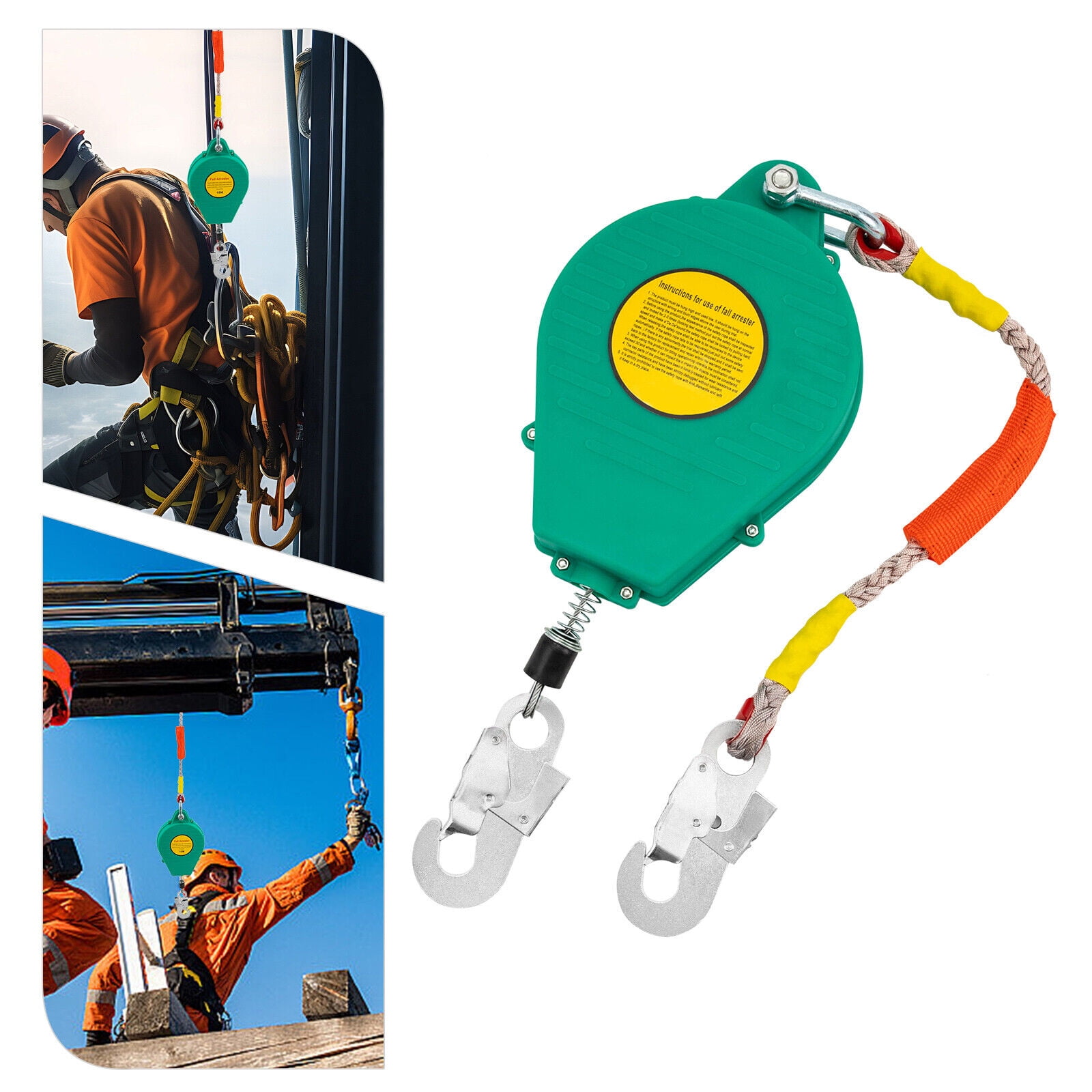 15M Self Retracting Lifeline Lanyard Fall Arrester Fall Protection w ...