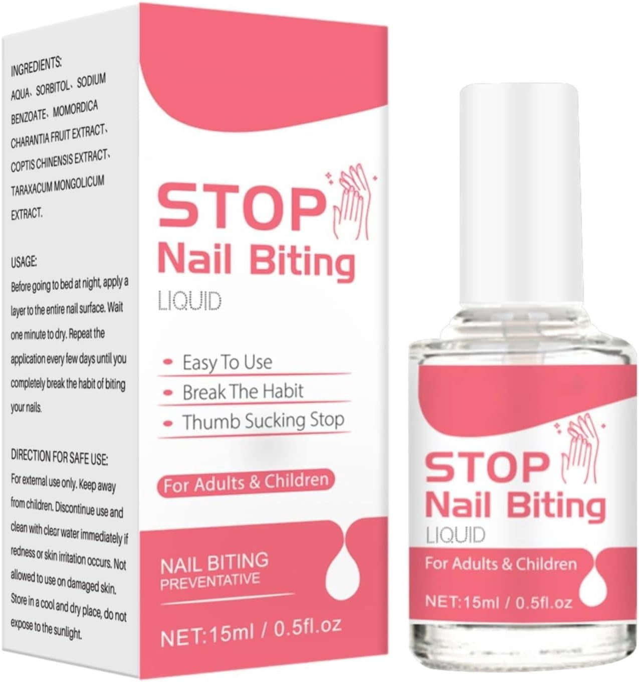 15ML Nail Biting Prevention Polish Stop Nail Biting Polish | .5fl Oz ...