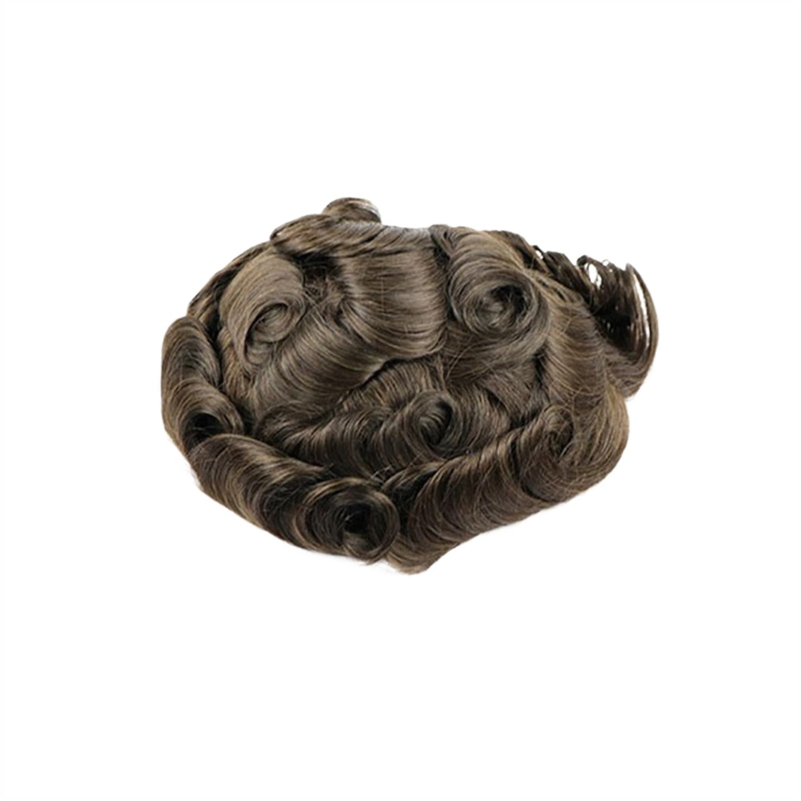 15MM Curly Breathable Replacement Capillary Men Toupee Swiss Lace with ...