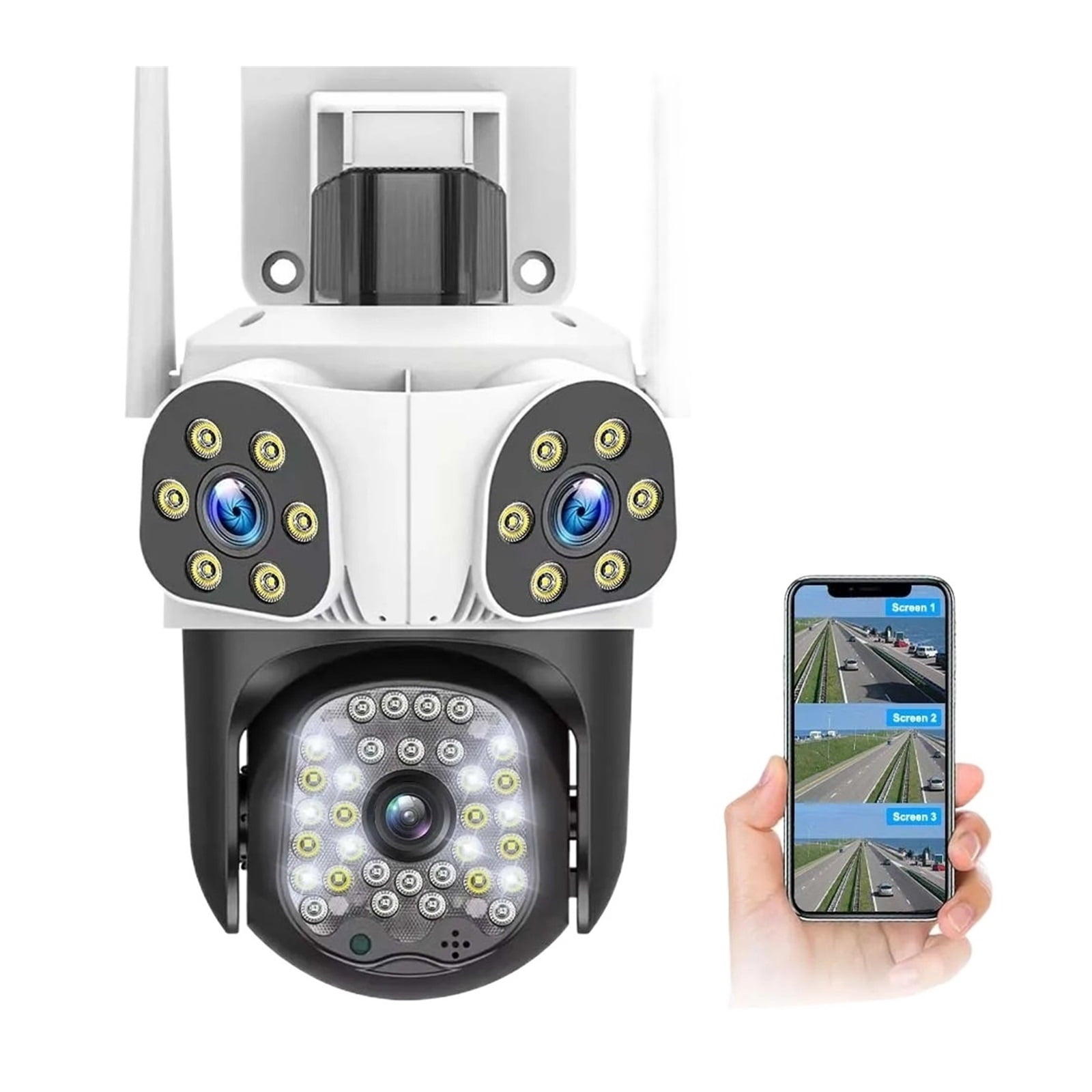 15MP IP Camera Three Lens 4X Zoom Outdoor Wireless Security Camera ...