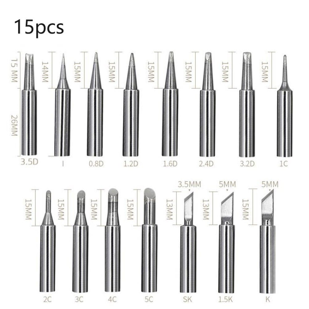 15PC -free Soldering IronTip Replacement 936 Soldering Iron Tip Welding ...