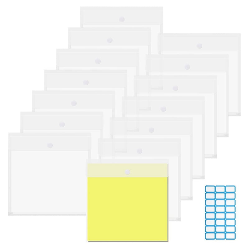 15PCS 12.6x12 Inch Scrapbook Paper Storage Organizer Self-Stick Plastic ...