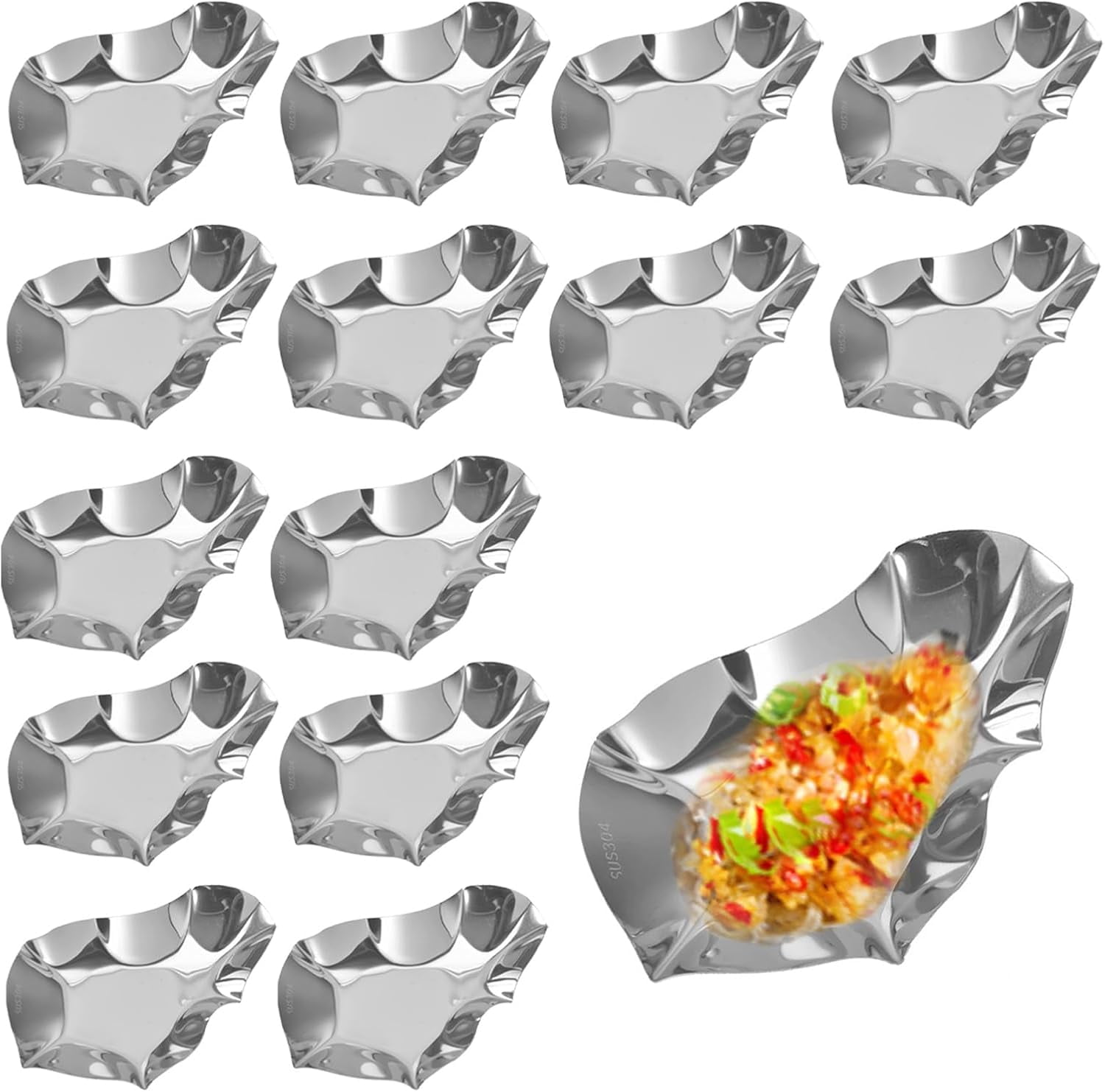 15PCS/25PCS Stainless Steel Oyster Shells,Reusable Scallop Plate for ...