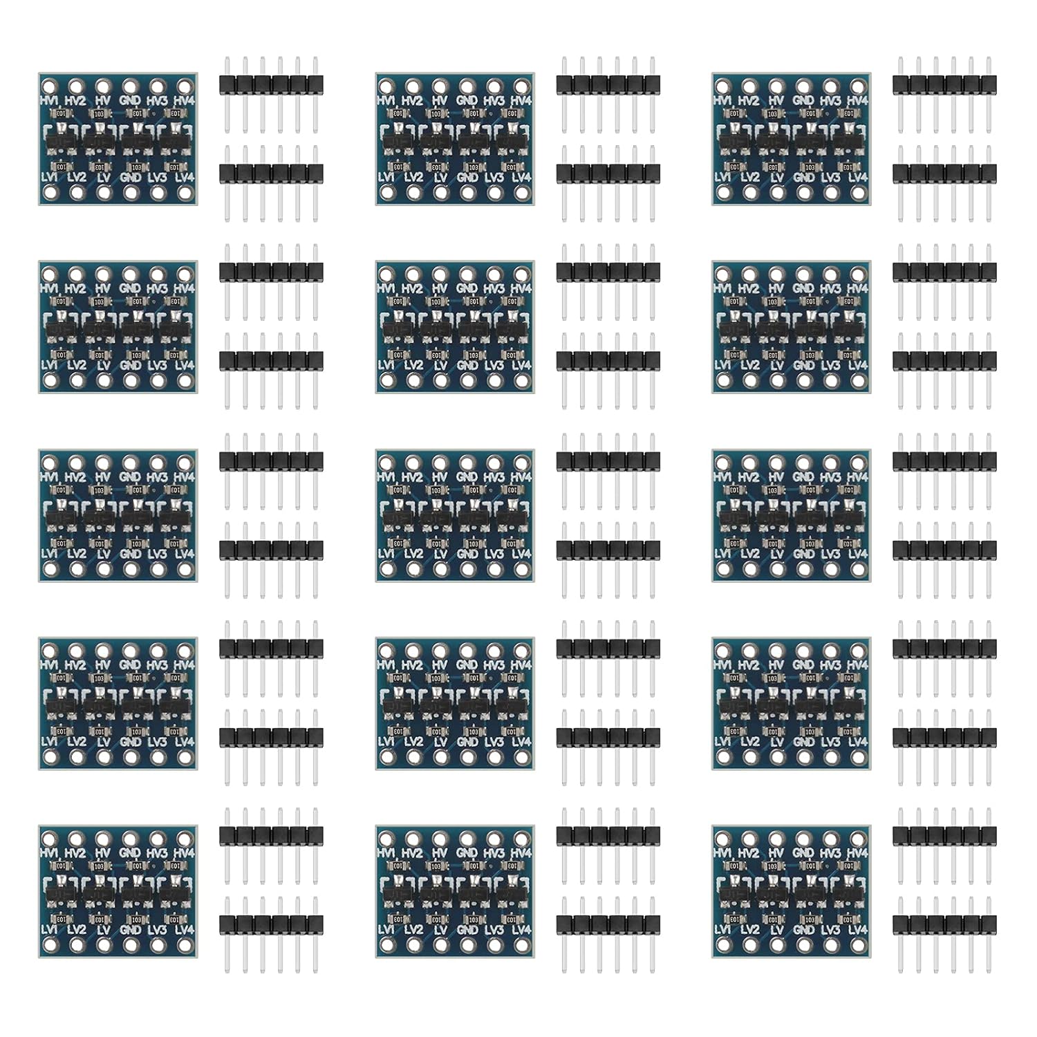 15PCS 3.3V to 5V Converter 4 Channels - Level Converter Bi-Directional ...