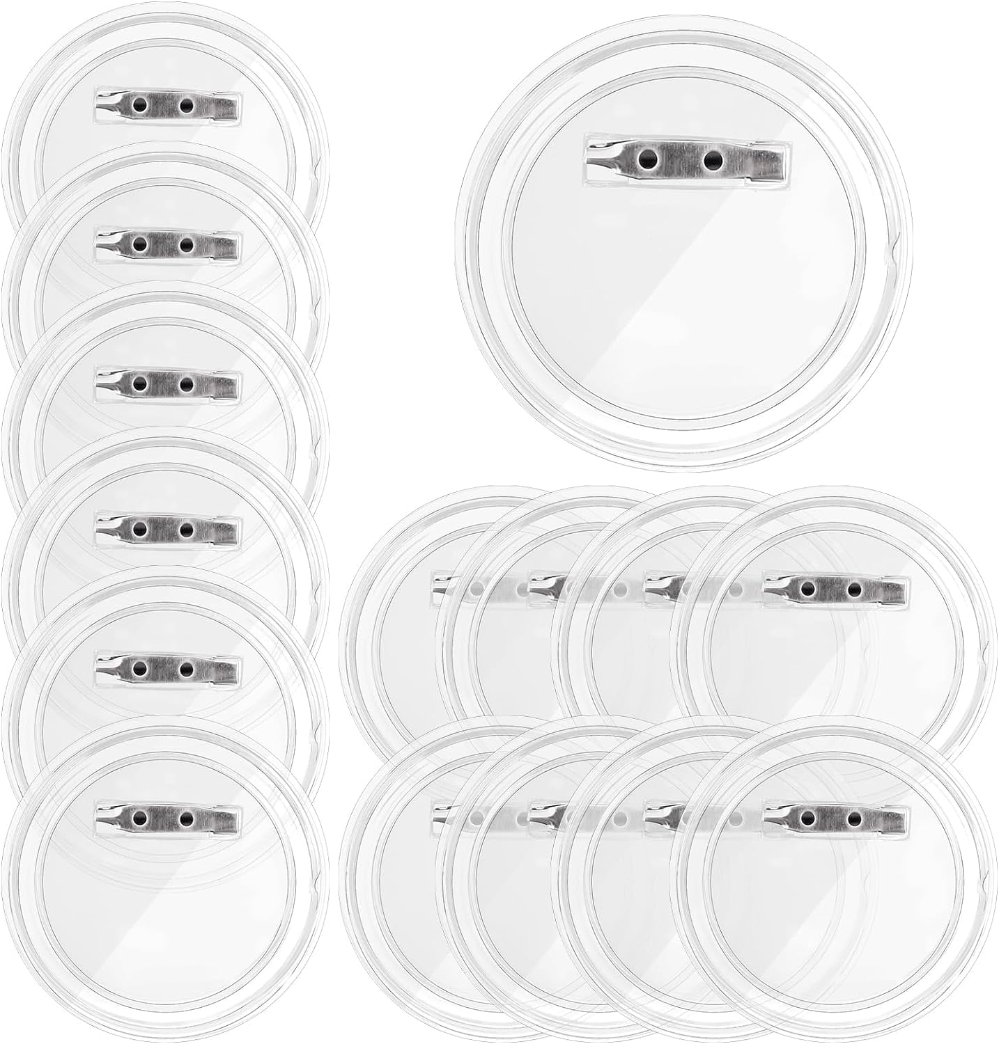 15PCS Acrylic Button Pin Clear Pins Buttons Badges Clear Craft Blank ...