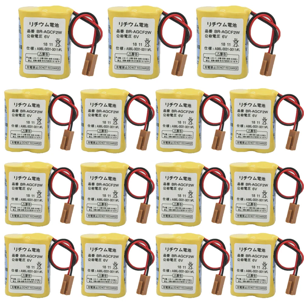 15PCS BR-AGCF2W 6V PLC Battery For Fanuc A98L-0031-0011 Control with Brown Plug US STOCK ...