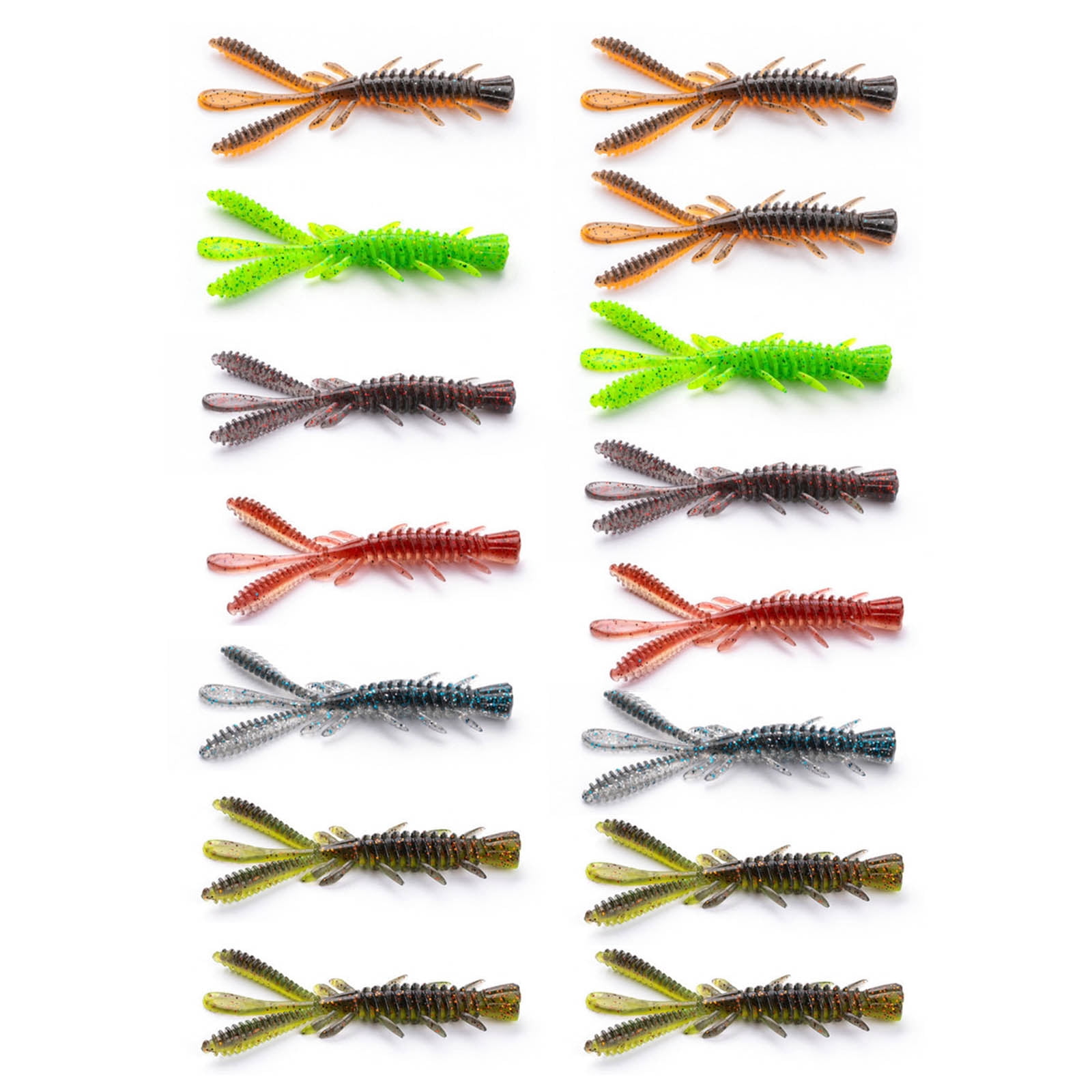 15PCS Crayfishs Lure Shrimp Baits Artificial Lure Swimbait Soft Fishing ...