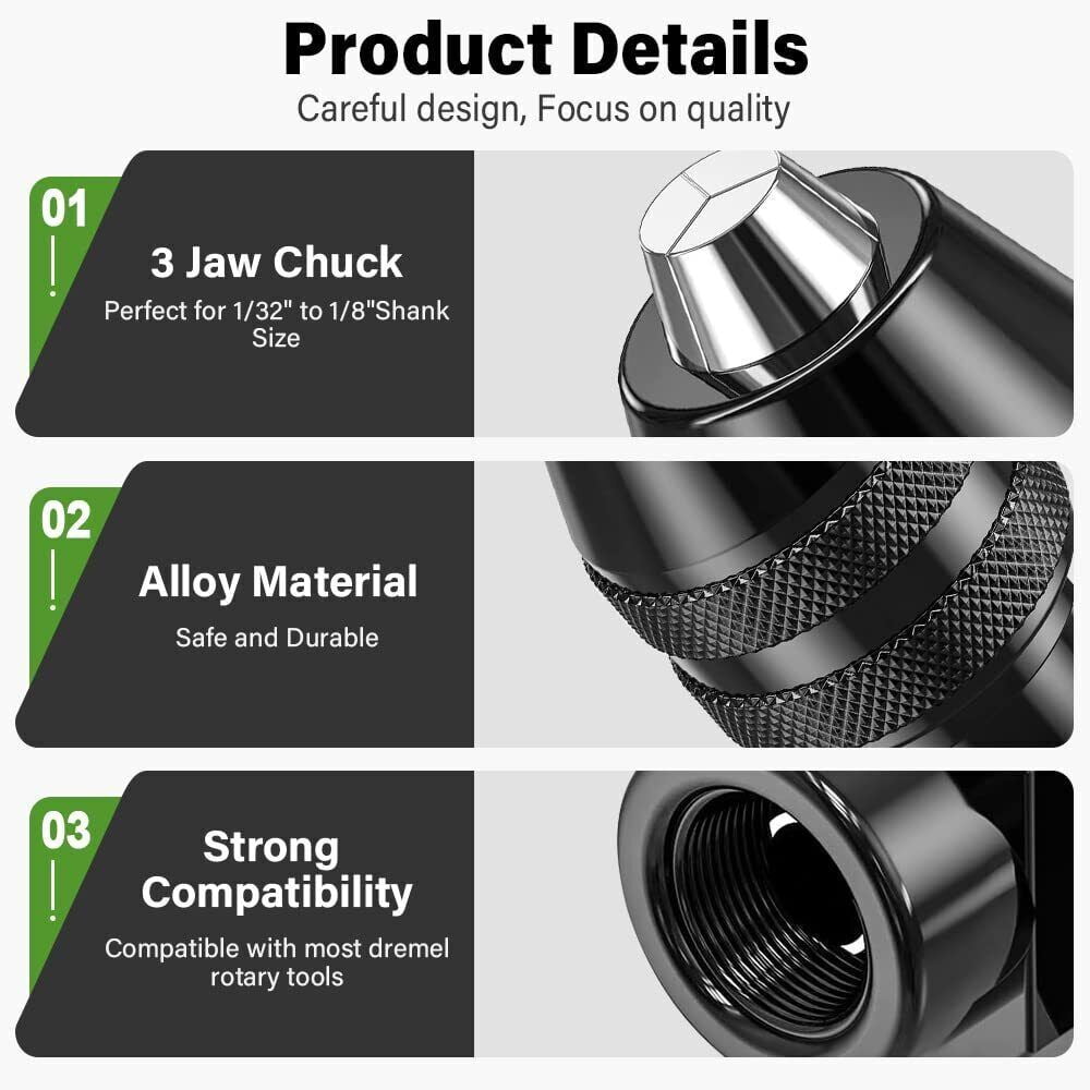 15PCS Drill Chuck Collet Set 0.8-3.2mm Shank Replacement for Dremel Rotary Tool - Walmart.com