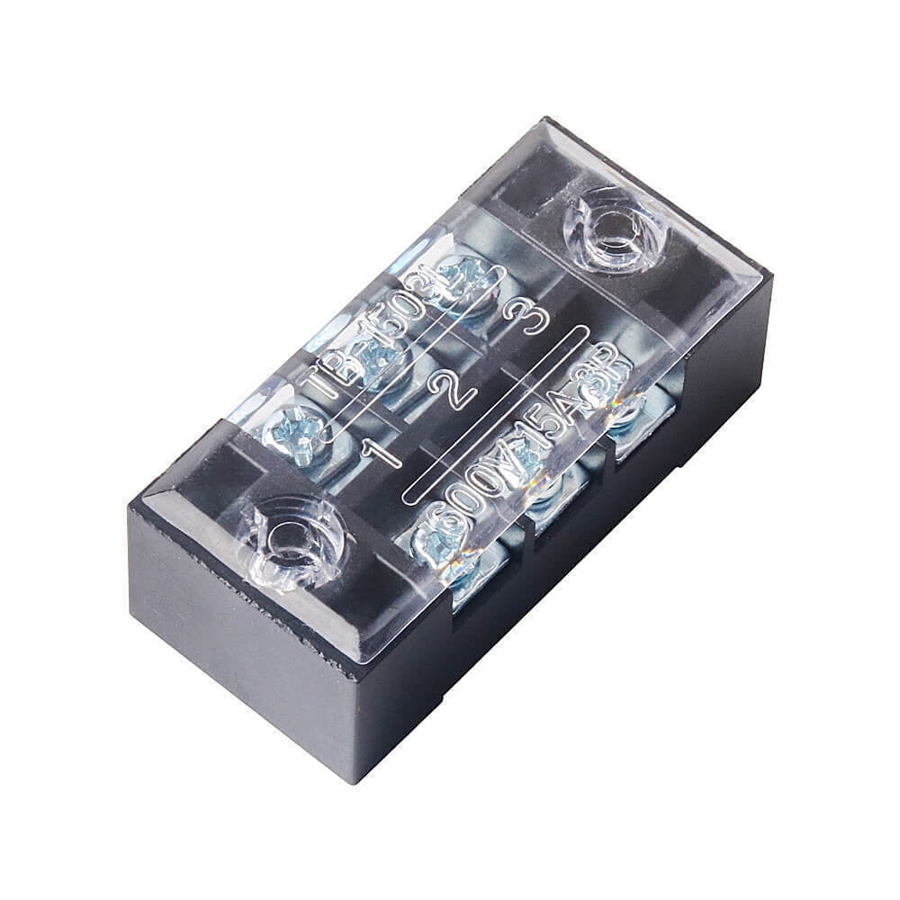 15PCS Dual Row 3 Position Screws Terminal Electric Barrier Strip Block ...