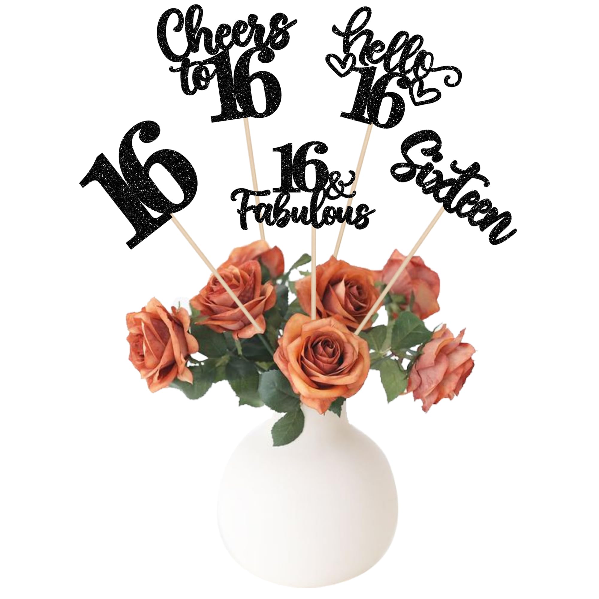 15PCS Happy 16th Birthday Centerpiece Sticks Hello 16 to 16 Birthday ...