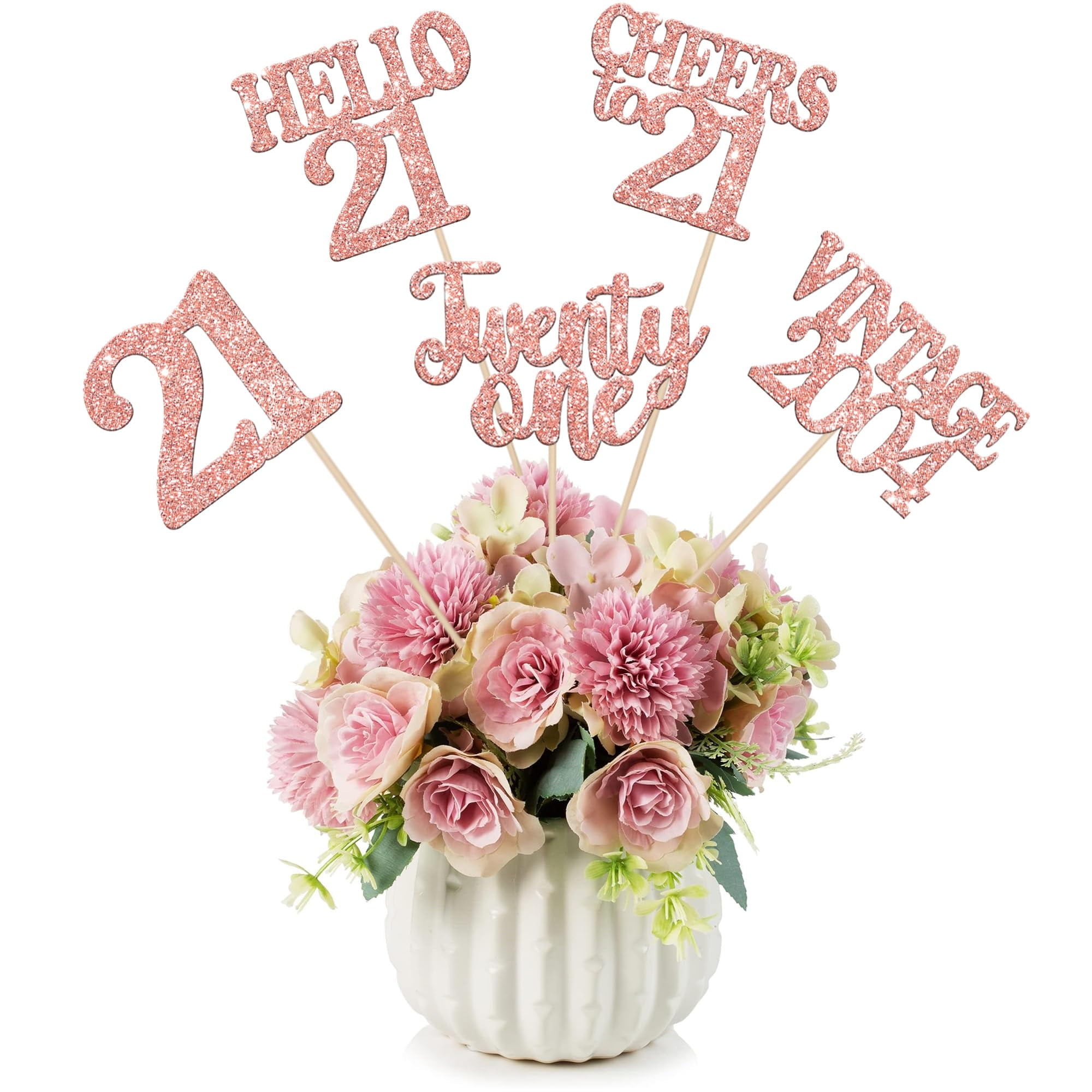 15PCS Happy 21st Birthday KEF16 Centerpiece Sticks Vintage to 21 Table ...