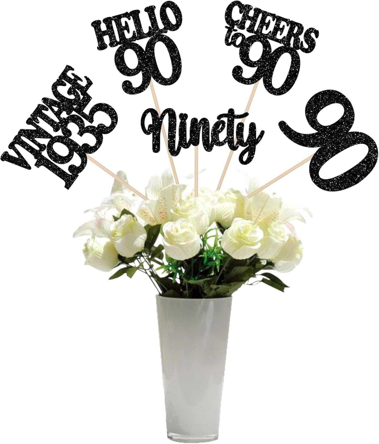 15PCS Happy 90th Birthday Centerpiece Sticks Hello 90 Vintage 1935 ...