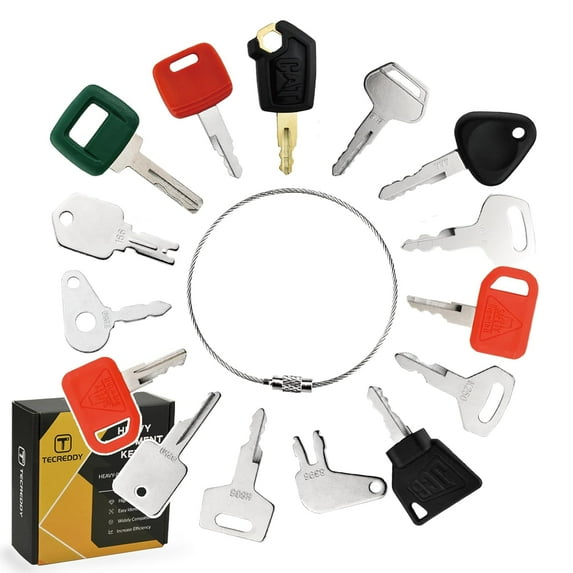 15PCS Heavy Equipment Keys Master Set, Construction Keys for Cat ...