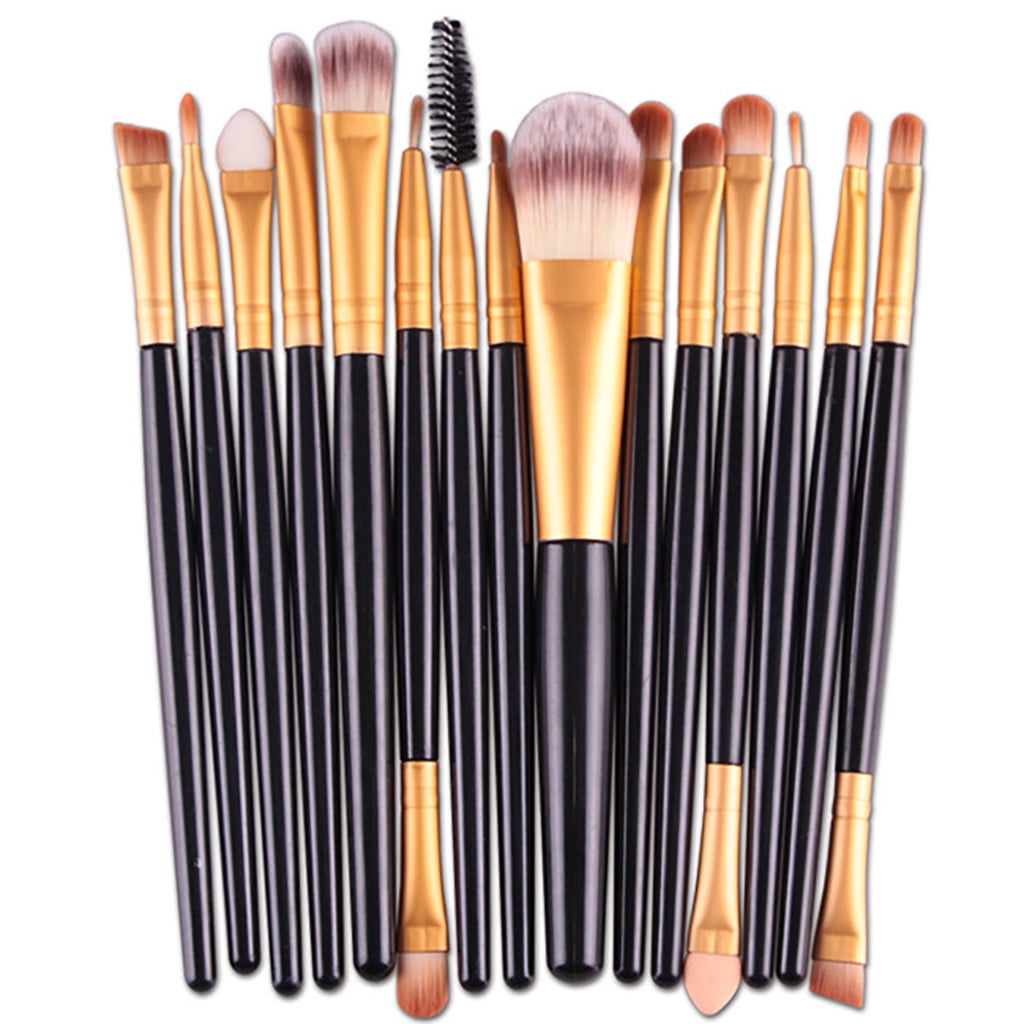 15PCS Makeup Brush Set Synthetic Cosmetic Brushes Eyeshadow Lip ...