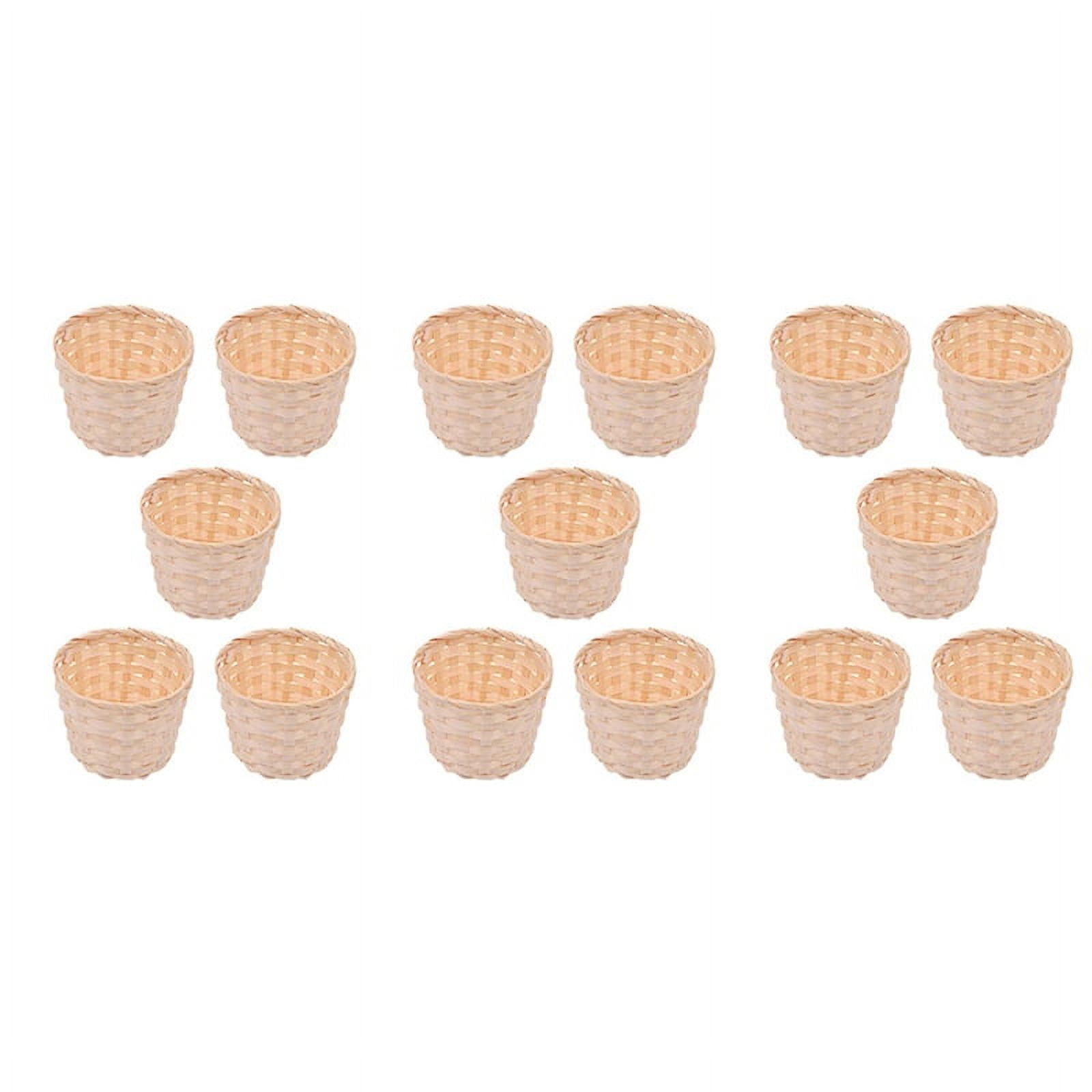 15PCS Mini Woven Baskets Without Handles for Favors Crafts Decor ...