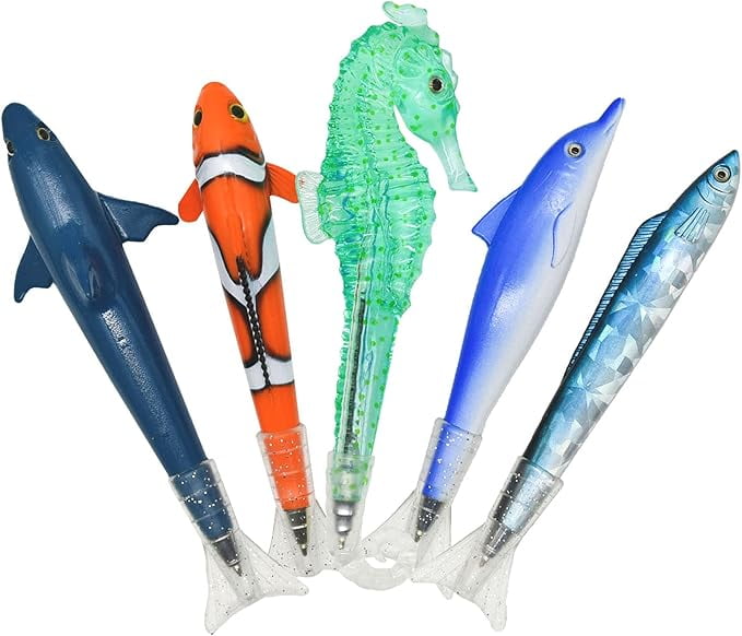 15PCS Novelty Shark Pens Fish Pens Clownfish Sea Horse Pens Ocean ...