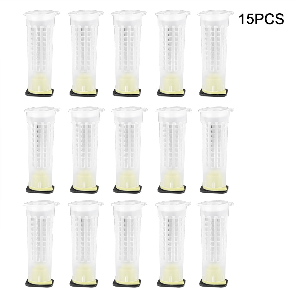 15PCS Plastic Bee Queen Rearing Cages Anti Bite Protector Beekeeping ...
