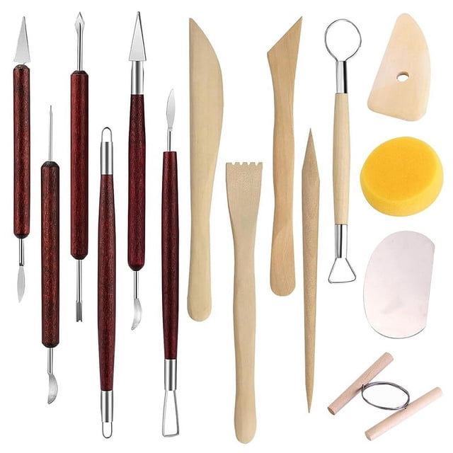 15PCS Pottery Carving Tools, Air Dry Polymer Clay Sculpting Tools Set ...