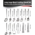 15PCS Premium Stainless Steel Cooking Utensils Set - Heavy Duty Metal ...