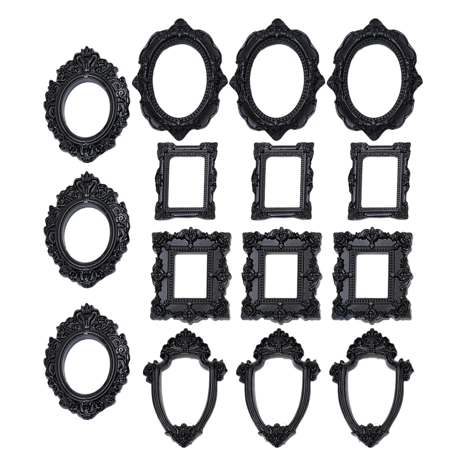 15PCS Small Antique Resin Picture Frame Miniature Jewelry Display Photo ...