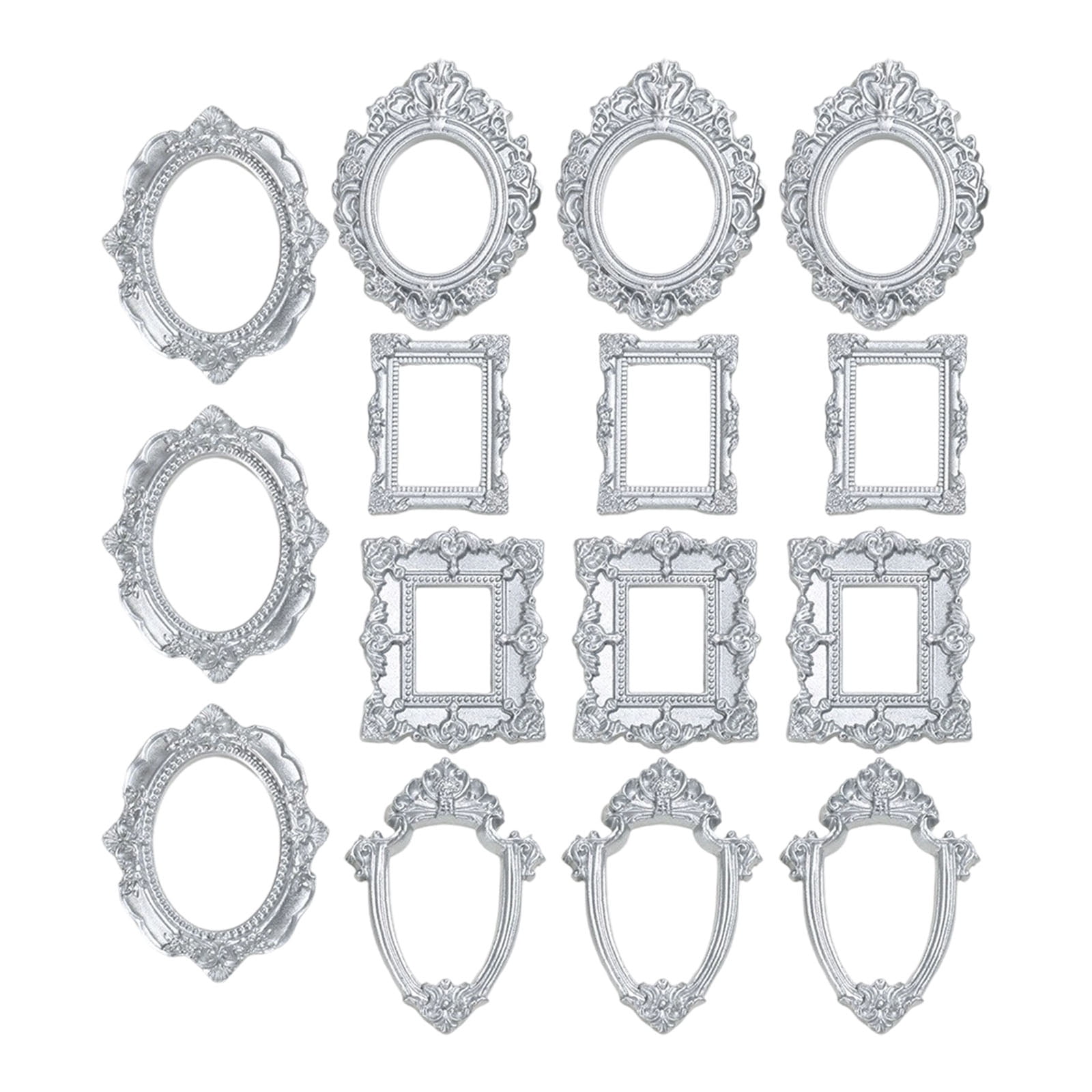 15PCS Small Antique Resin Picture Frame Miniature Jewelry Display Photo ...