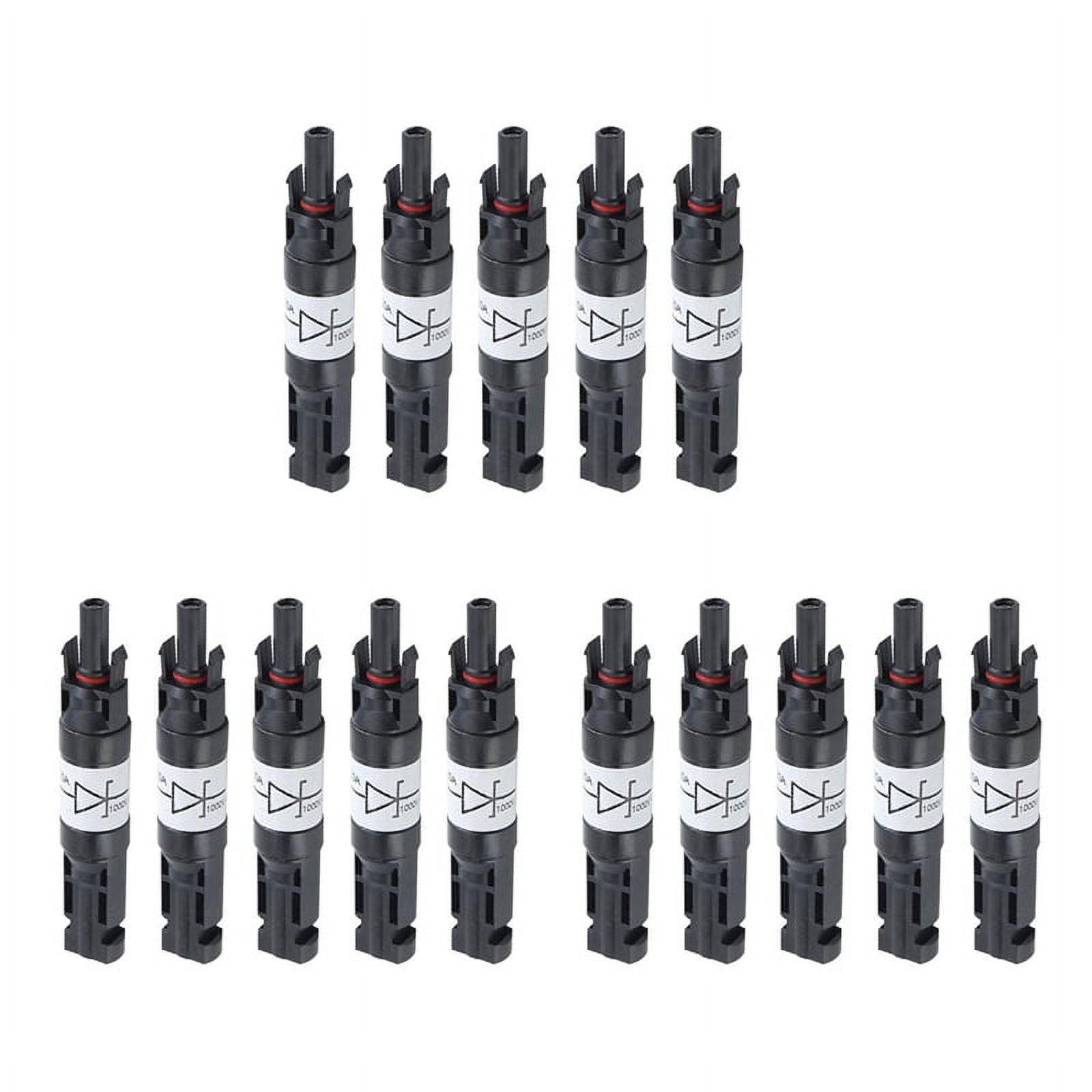 15PCS Solar Connector with Diode Waterproof PV Connector DC1000V 20A ...